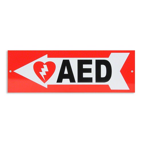 Left Arrow "AED" Wall Sign By Defibtech – Workday Safety